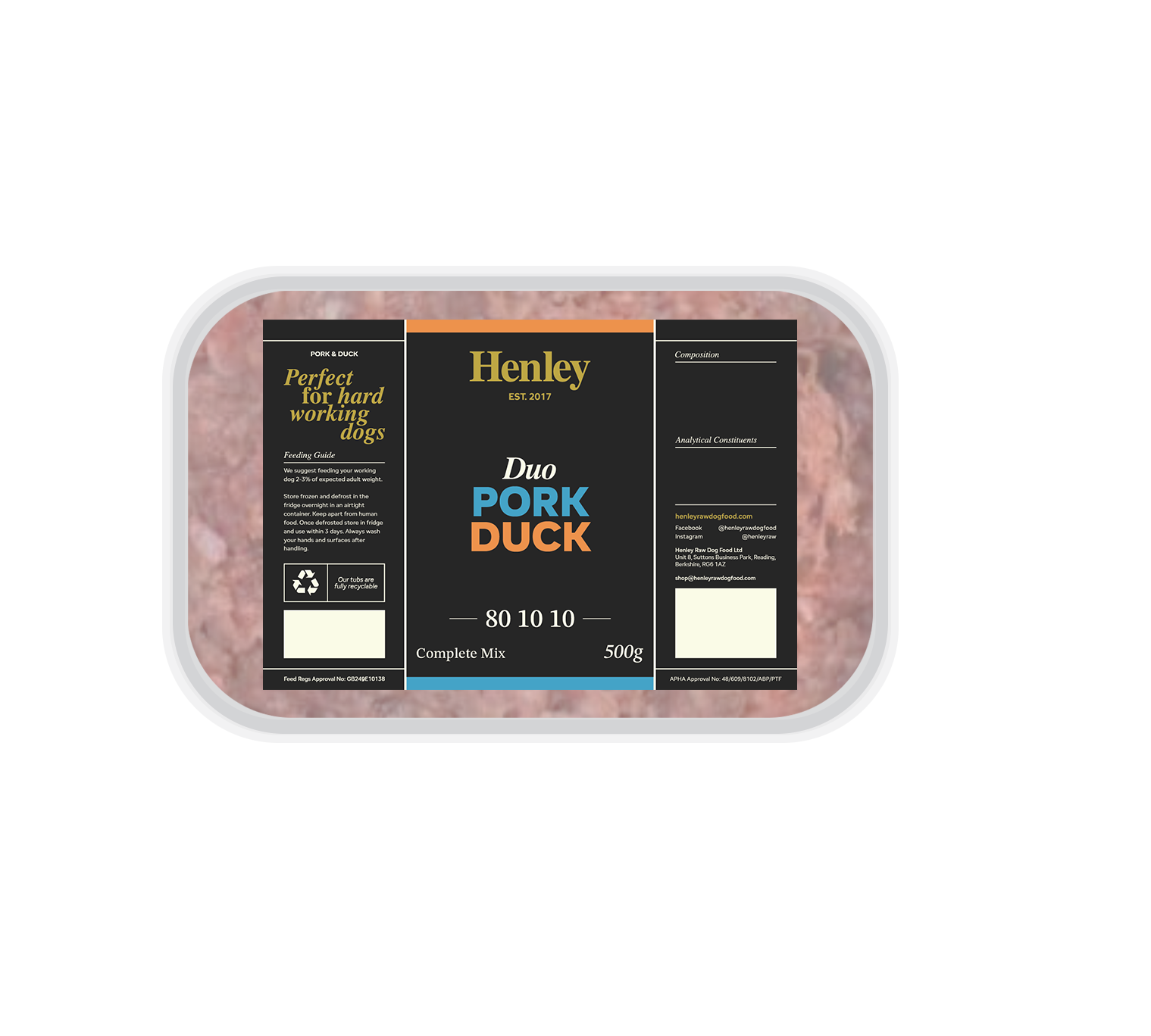 Duo Pork & Duck 80/10/10 500g – Perfectly Pawsome