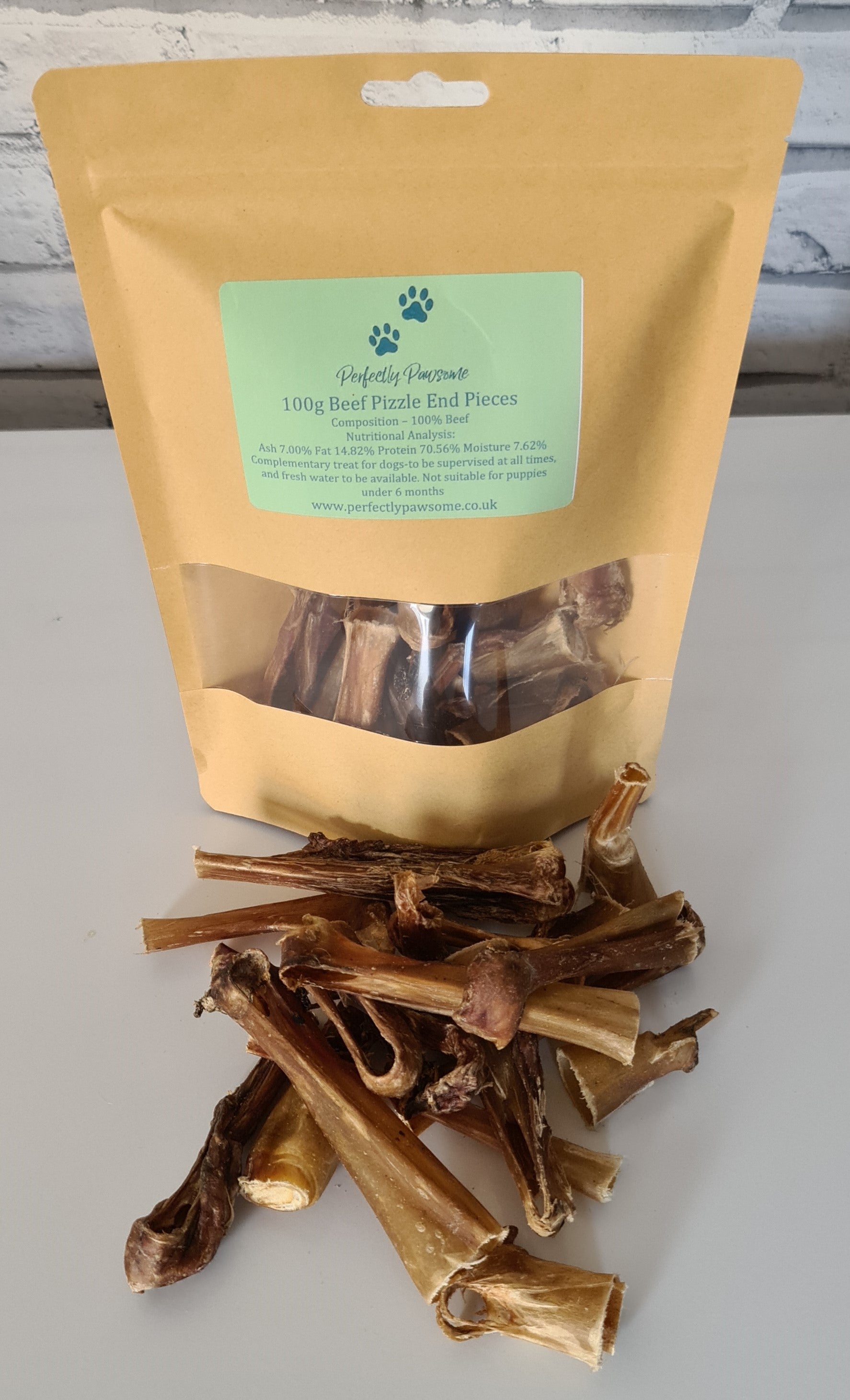 Beef Pizzle End Pieces 100g – Perfectly Pawsome